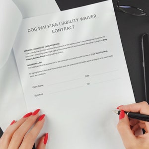 Dog Walking Liability Waiver Contract, Release of Liability Agreement ...