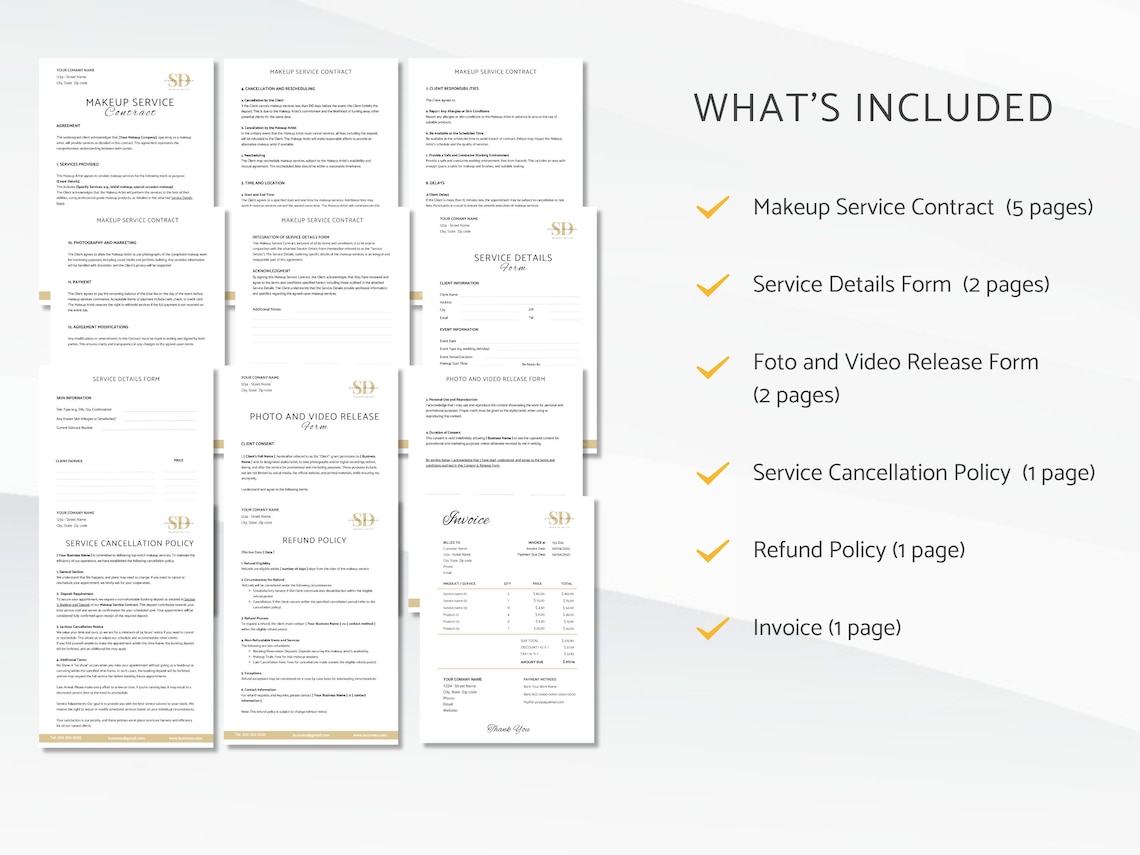 Makeup Artist Contract Template, Editable Makeup Artist Agreement, MUA ...