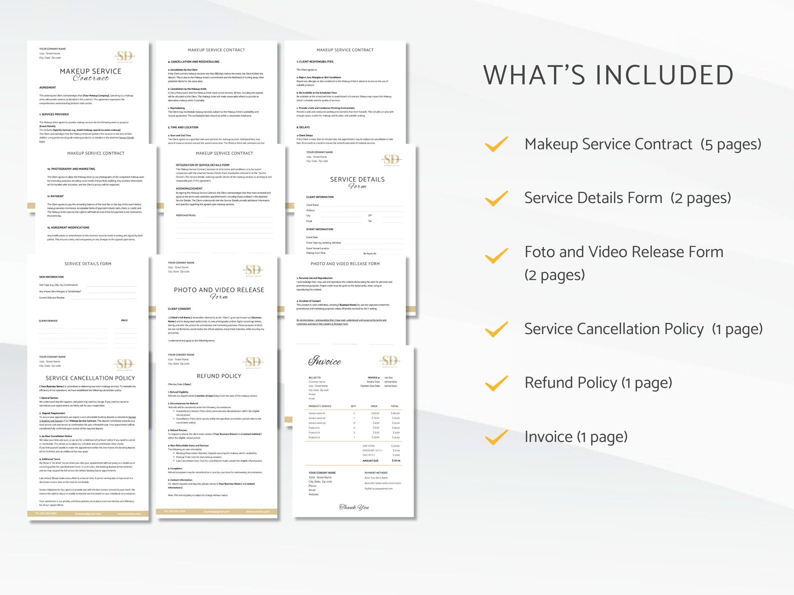 Makeup Artist Contract Template, Editable Makeup Artist Agreement, MUA ...