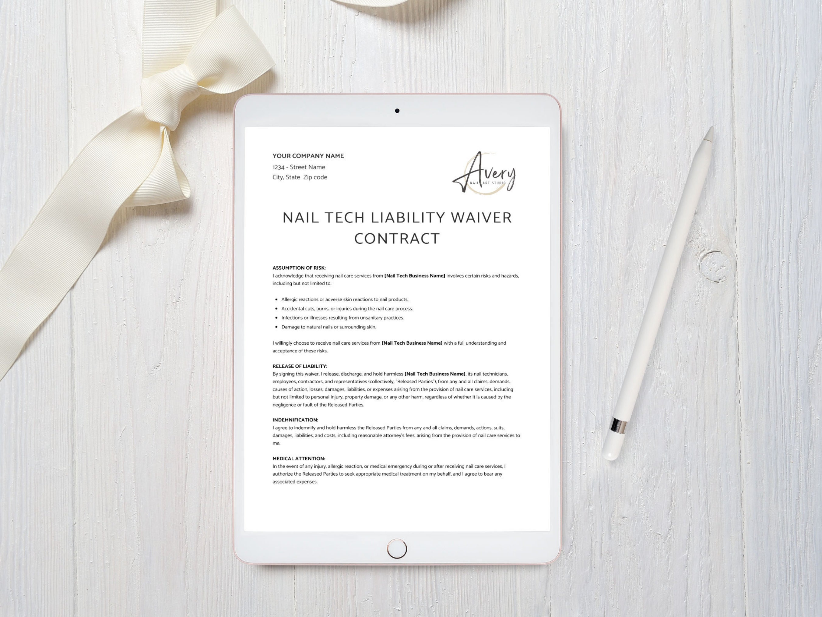 Nail Tech Consent & Liability Waiver Forms (digital Download) - Etsy