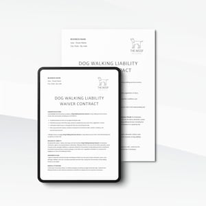 Dog Walking Liability Waiver Contract, Release of Liability Agreement ...