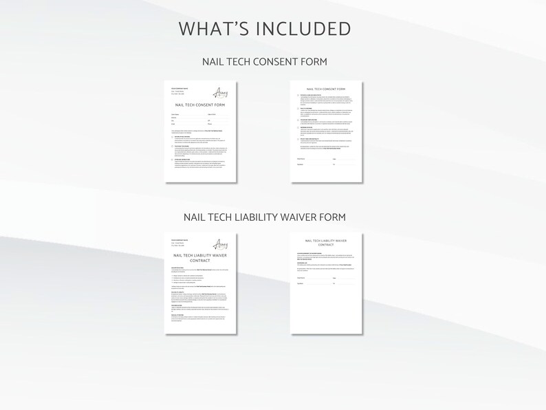 Nail Tech Consent & Liability Waiver Forms (digital Download) - Etsy