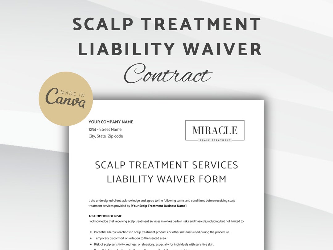 Scalp Treatment Liability Waiver Template: Hair Care Contract (A4/US ...