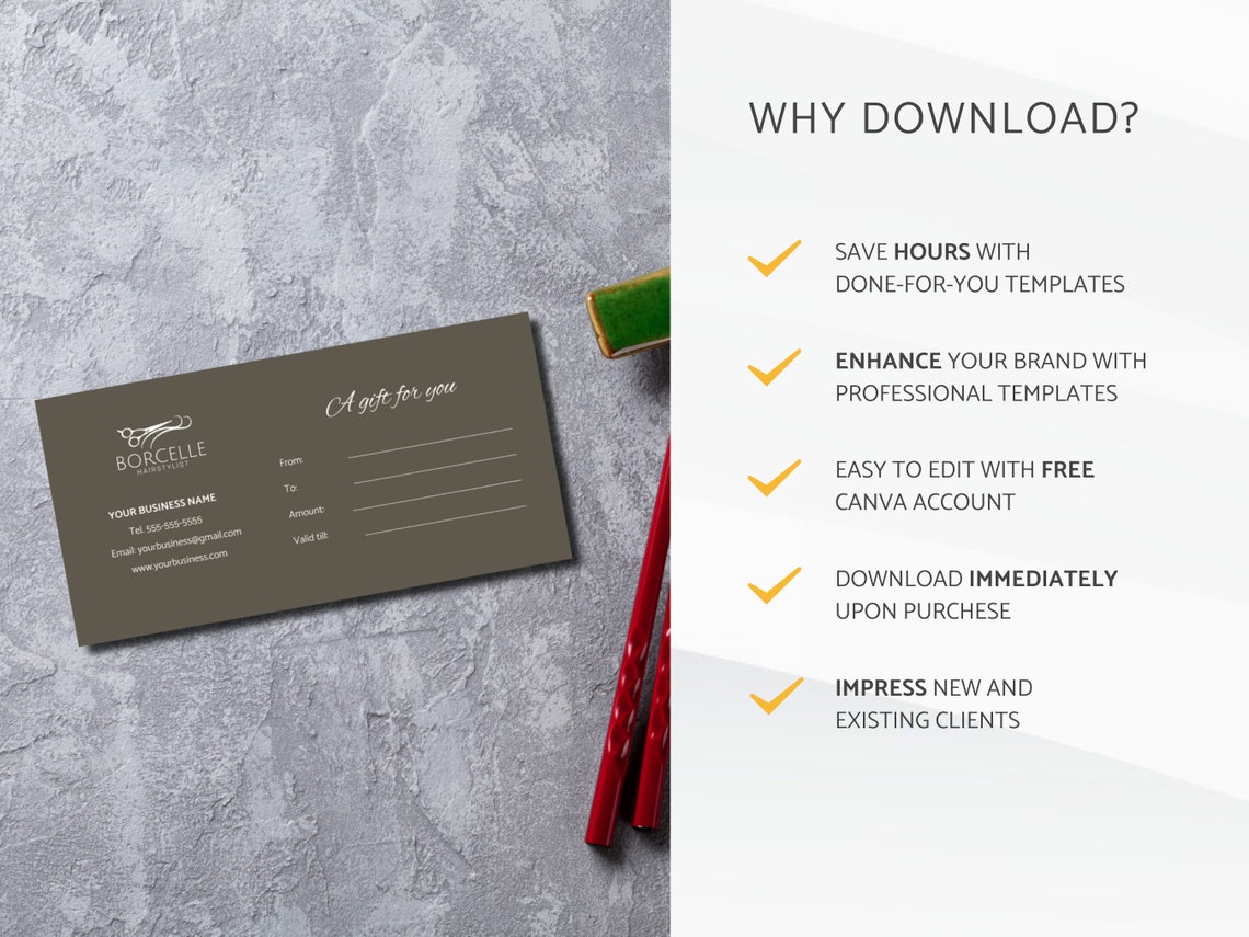 Editable Gift Voucher Template, Gift Certificate Template, Modern Gift ...