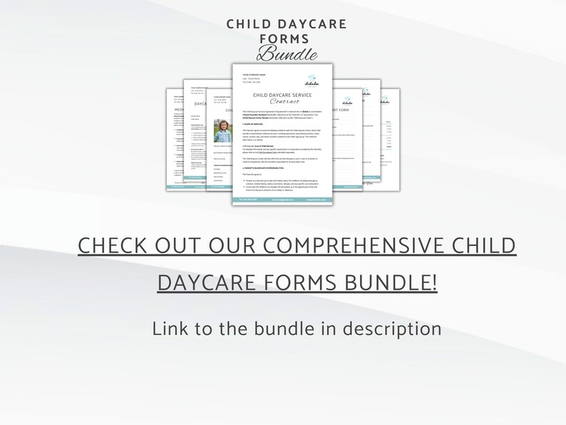 Daycare Liability Waiver Template: Editable Childcare Form (A4, US ...