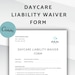Daycare Liability Waiver Template: Editable Childcare Form (A4, US ...
