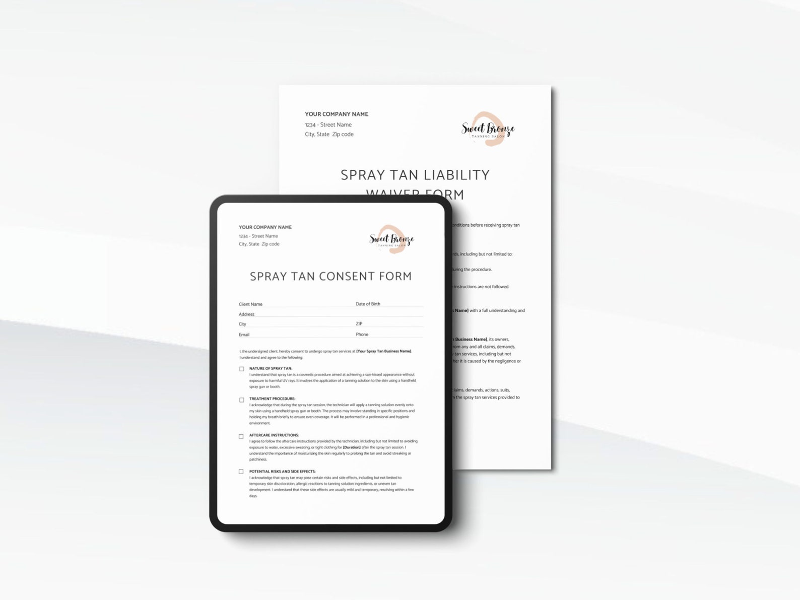 Spray Tan Consent & Liability Waiver Forms (A4/US Letter) - Etsy