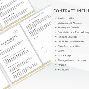Makeup Artist Contract Template, Editable Makeup Artist Agreement, MUA ...
