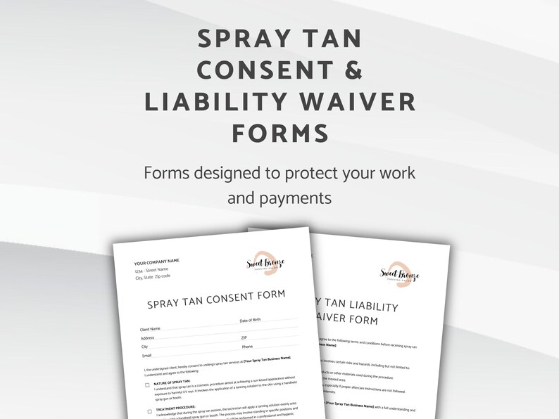 Spray Tan Consent & Liability Waiver Forms (A4/US Letter) - Etsy