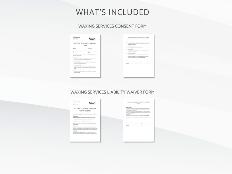 Waxing Consent & Liability Waiver Forms: Esthetician Template (canva ...