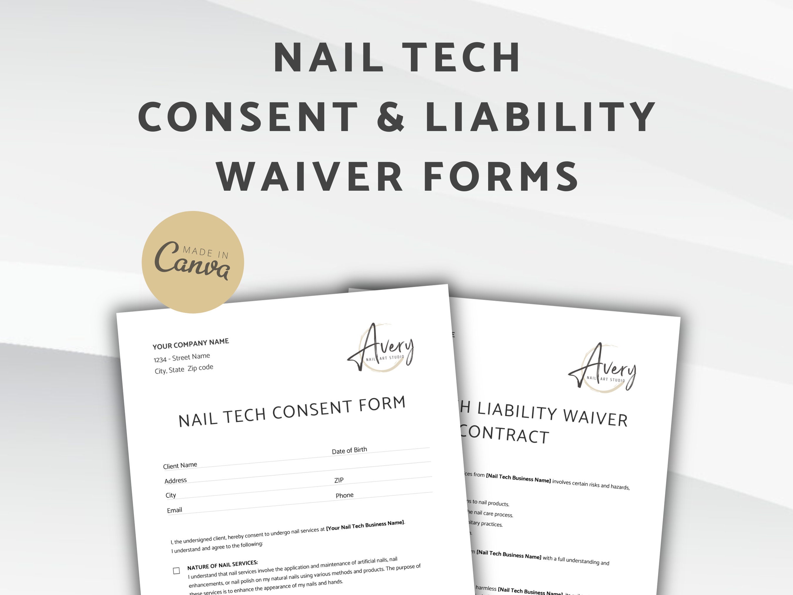 Nail Tech Consent & Liability Waiver Forms (digital Download) - Etsy