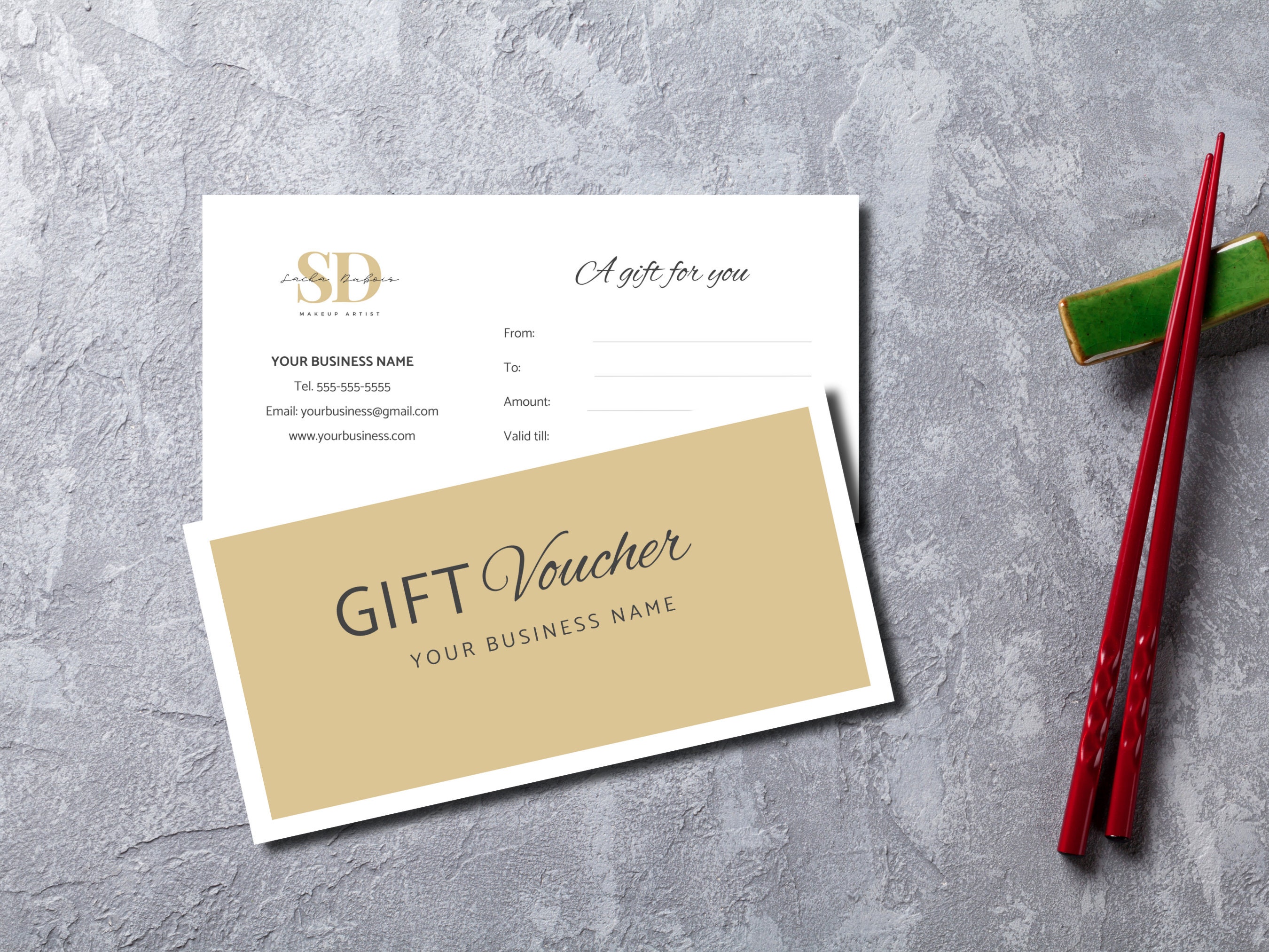 Editable Gift Voucher Template, Gift Certificate Template, Modern Gift ...