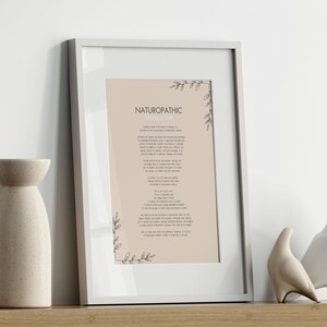 Naturopathic Doctor's Oath Art Print, Naturopath Oath Poster ...