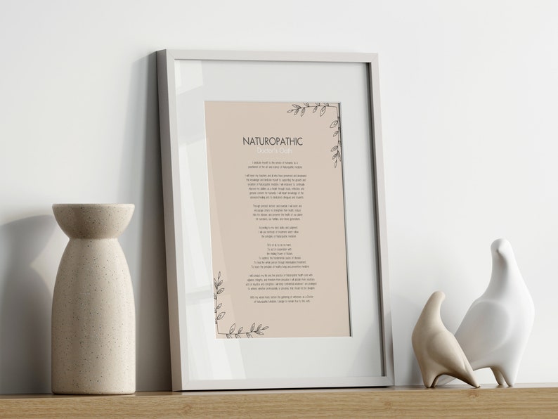 Naturopathic Doctor's Oath Art Print, Naturopath Oath Poster ...