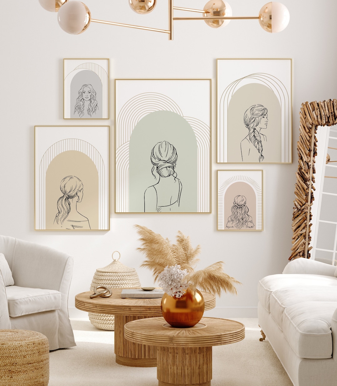 Hair Salon Prints Set of 5, Beauty Salon Wall Art, Hair Studio Decor ...