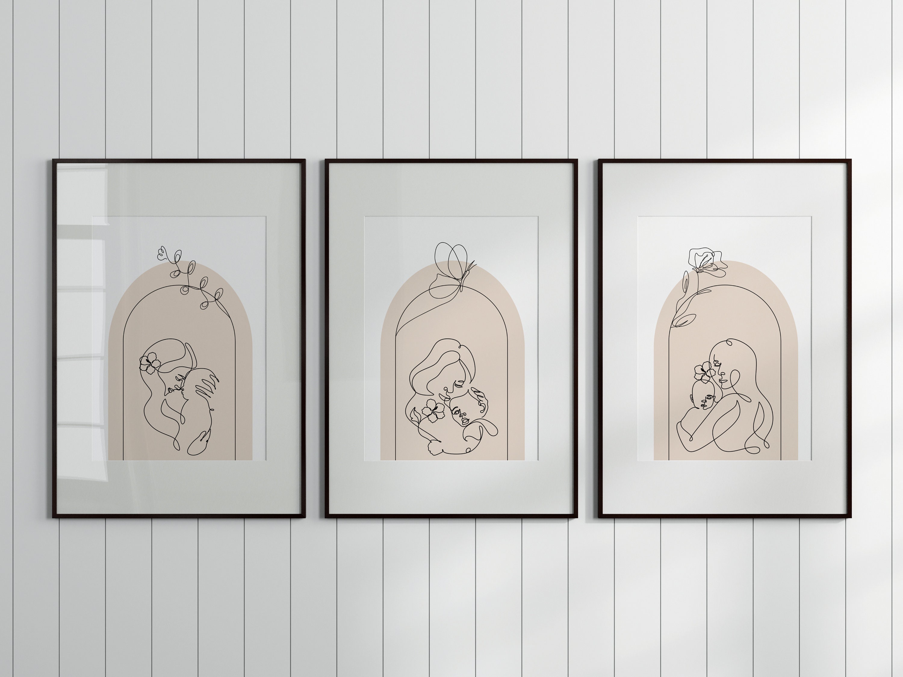 Mother and Baby Prints Set of 3, Motherhood Art Print, New Baby Poster ...