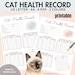 Cat Health Record, Printable Cat Shot Record, Kitten Kitty and Cat ...