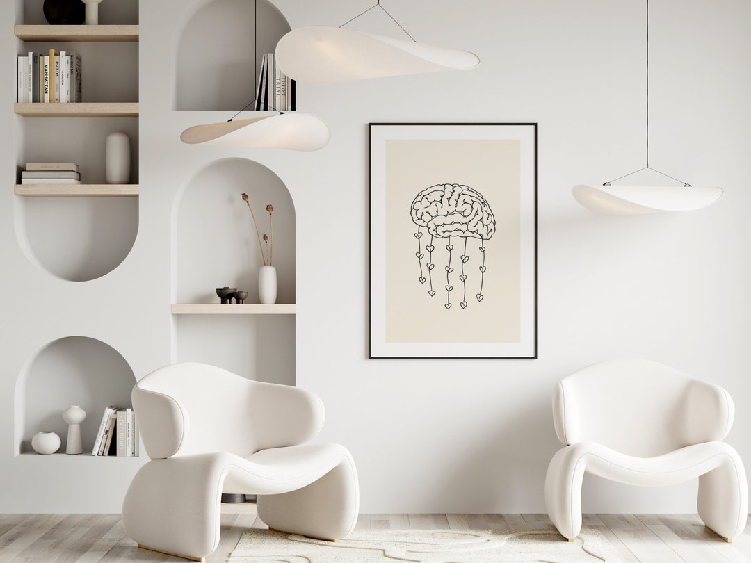 Brain Print, Psychology Art, Brain Anatomy Art,psychology Office Decor ...