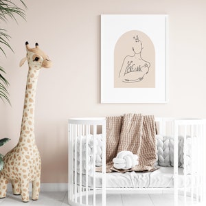 Breastfeeding Line Art Print, Lactation Consultant Decor (digital ...