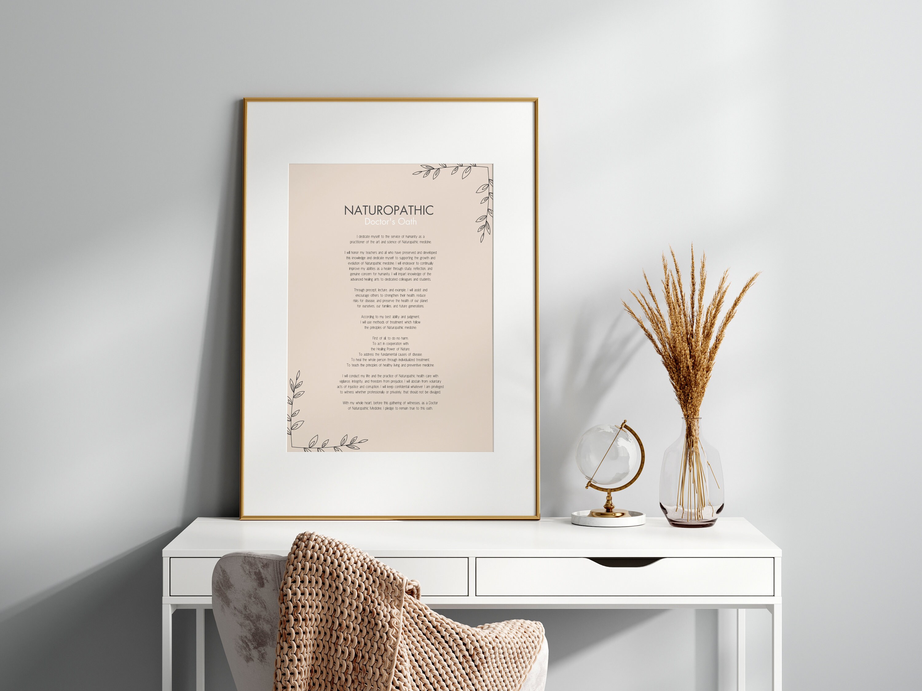 Naturopathic Doctor's Oath Art Print, Naturopath Oath Poster ...