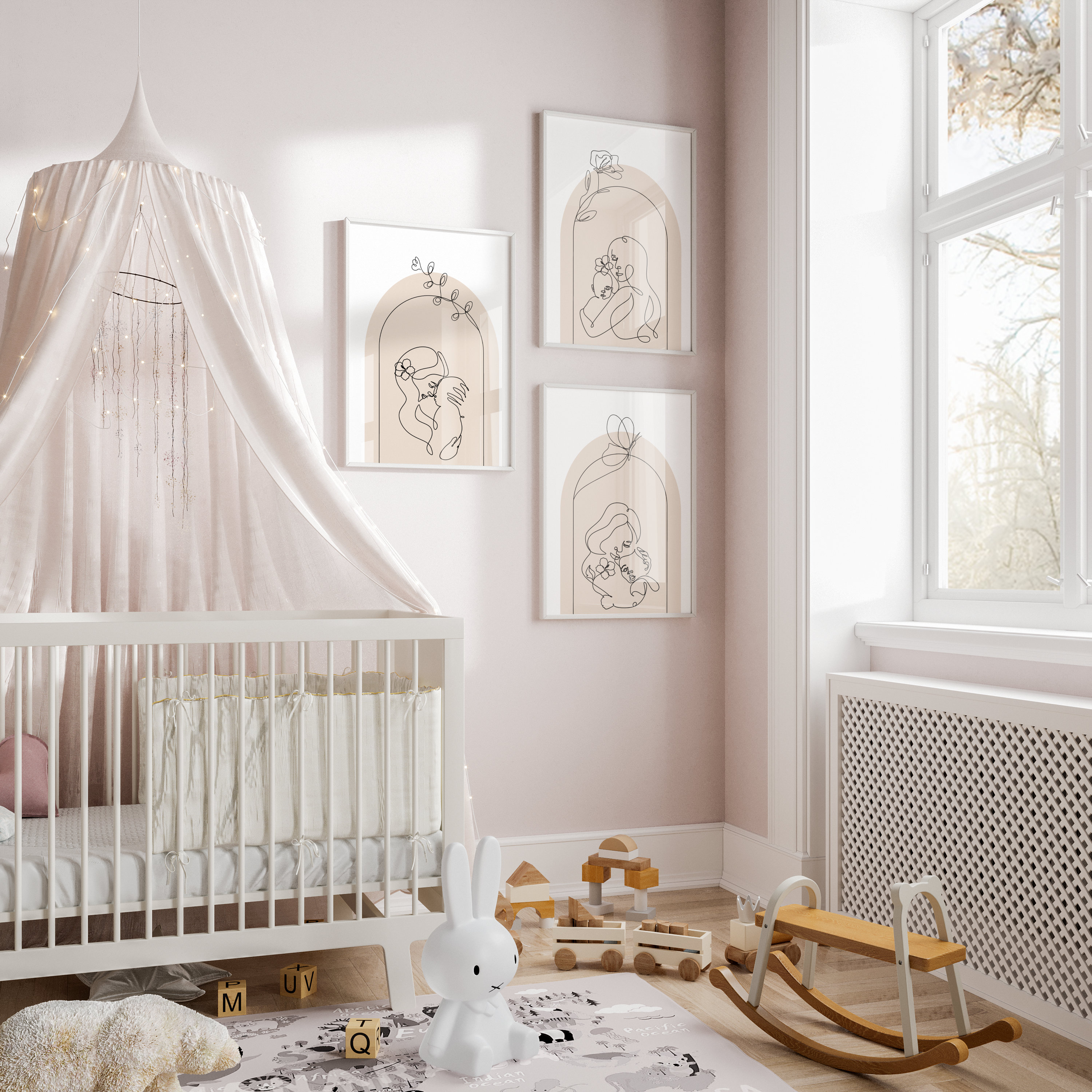 Mother and Baby Prints Set of 3, Motherhood Art Print, New Baby Poster ...