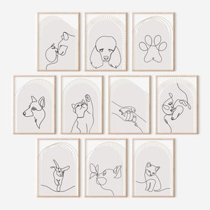 Veterinary Set of 10 Prints, Vet Office Decor, Veterinary Minimalist ...