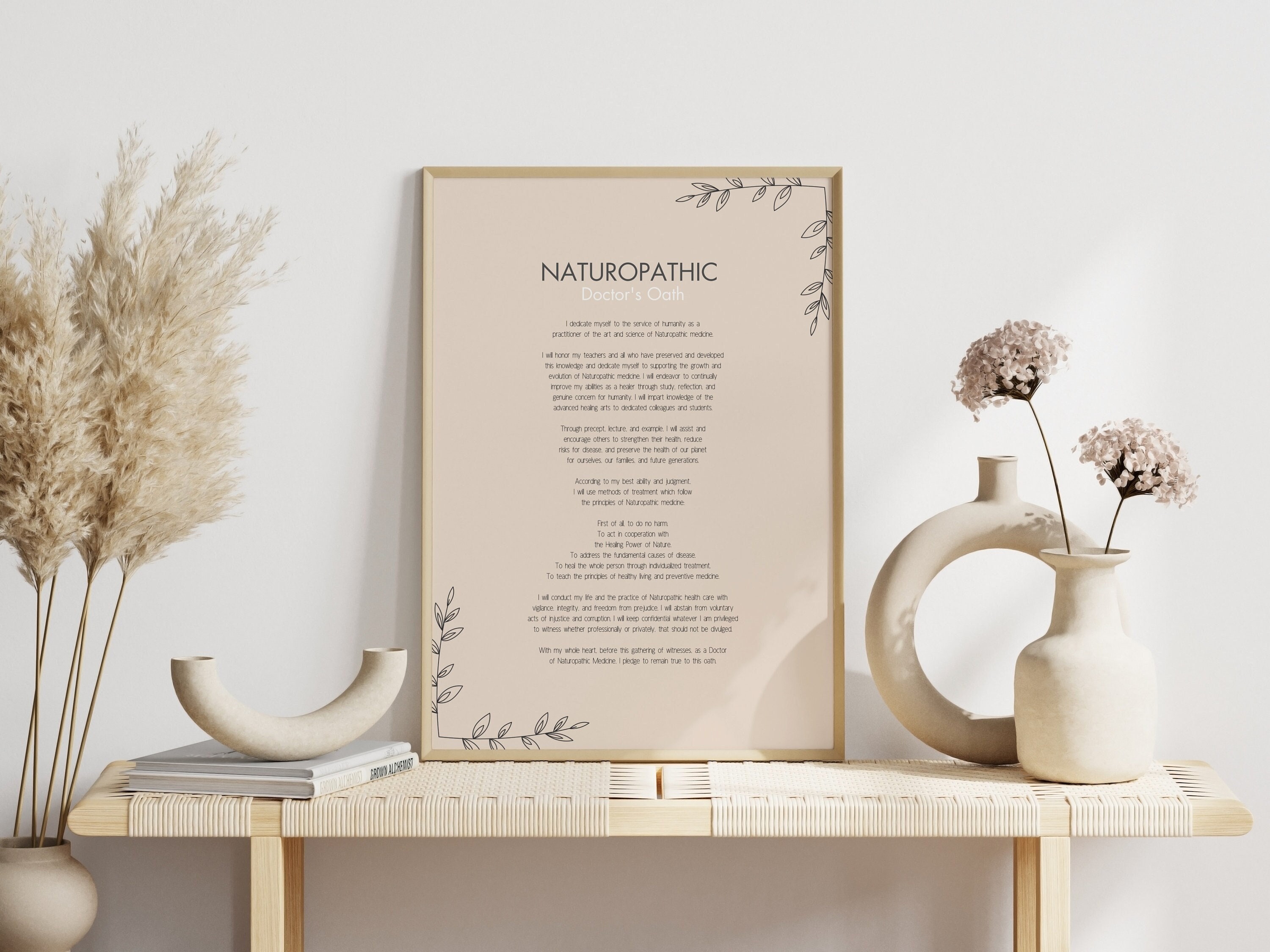 Naturopathic Doctor's Oath Art Print, Naturopath Oath Poster ...