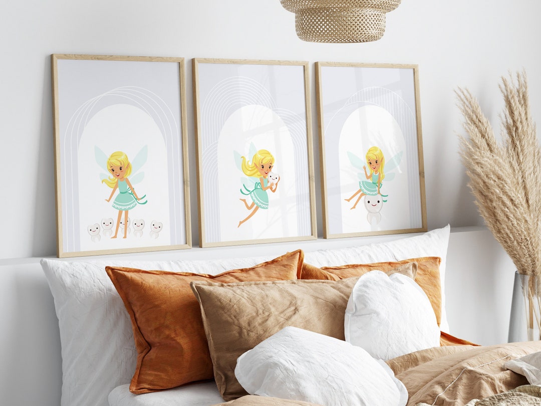 Tooth Fairy Prints Set of 3, Dentist Office Decor, Kids Room Wall Art ...