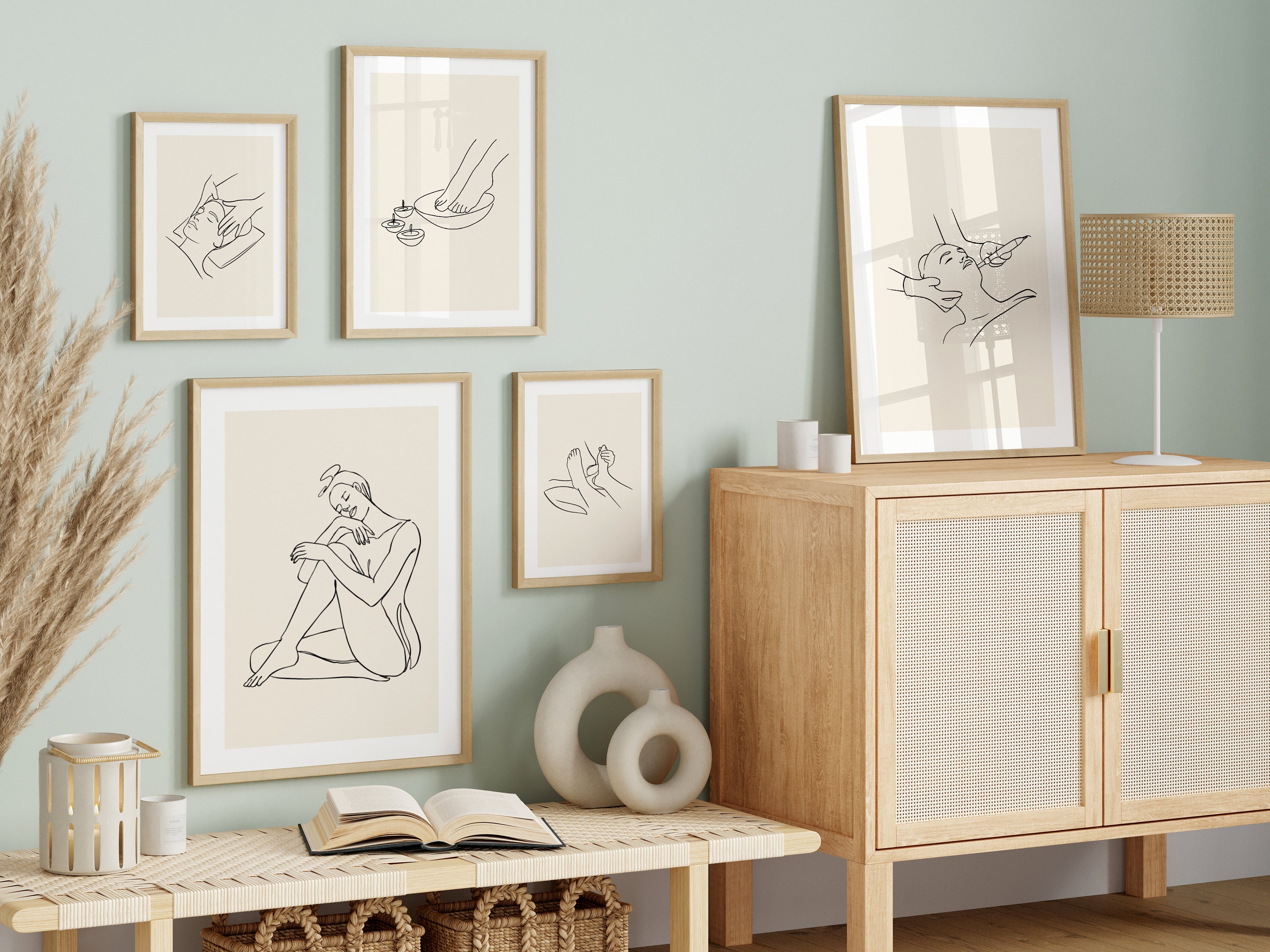 Spa Salon Prints Set, Line Art, Wellness Decor (digital Download) - Etsy