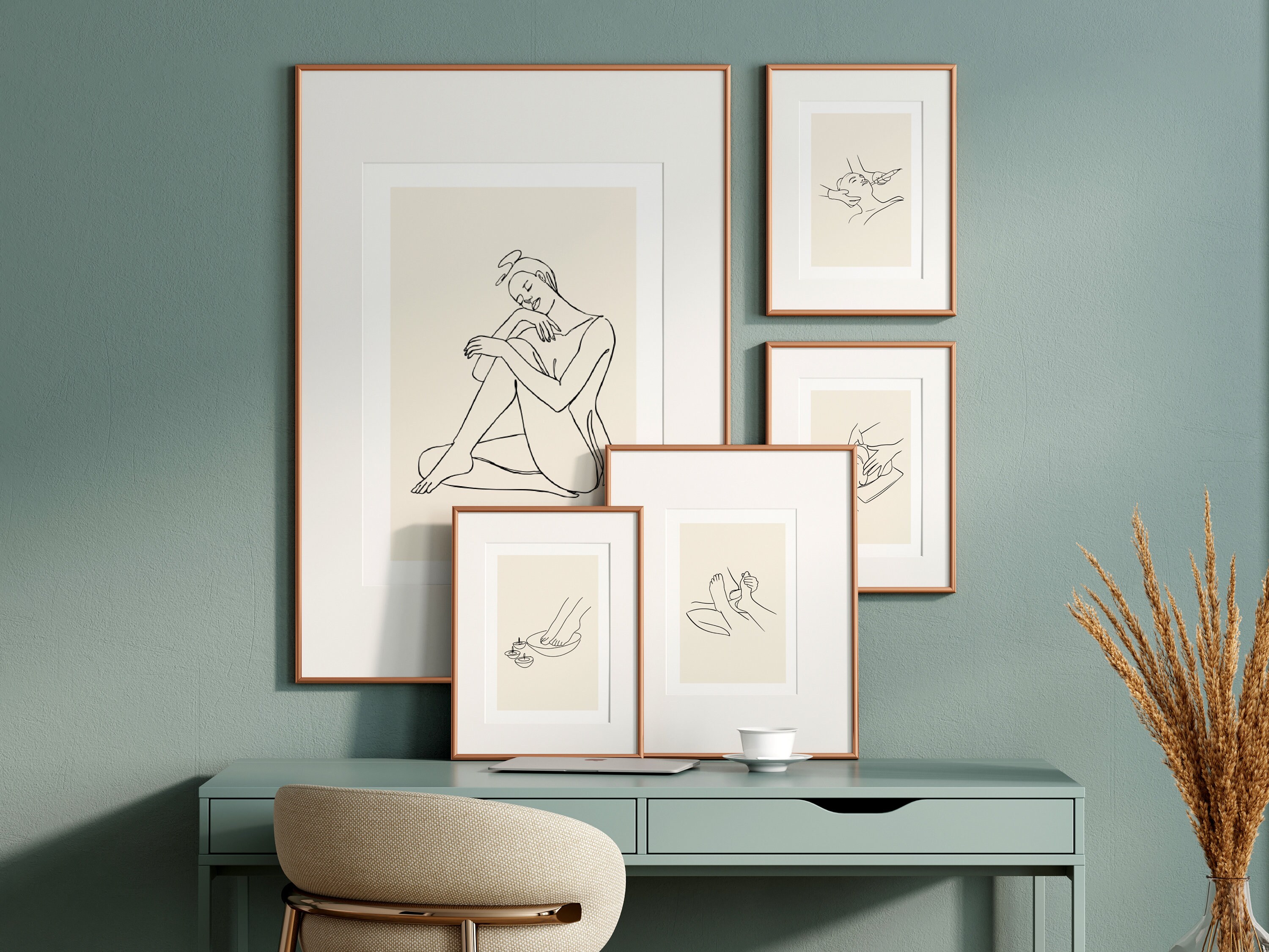 Spa Salon Prints Set, Line Art, Wellness Decor (digital Download) - Etsy