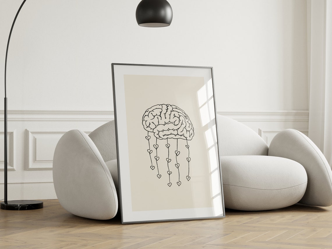 Brain Print Psychology Art Brain Anatomy Artpsychology - Etsy