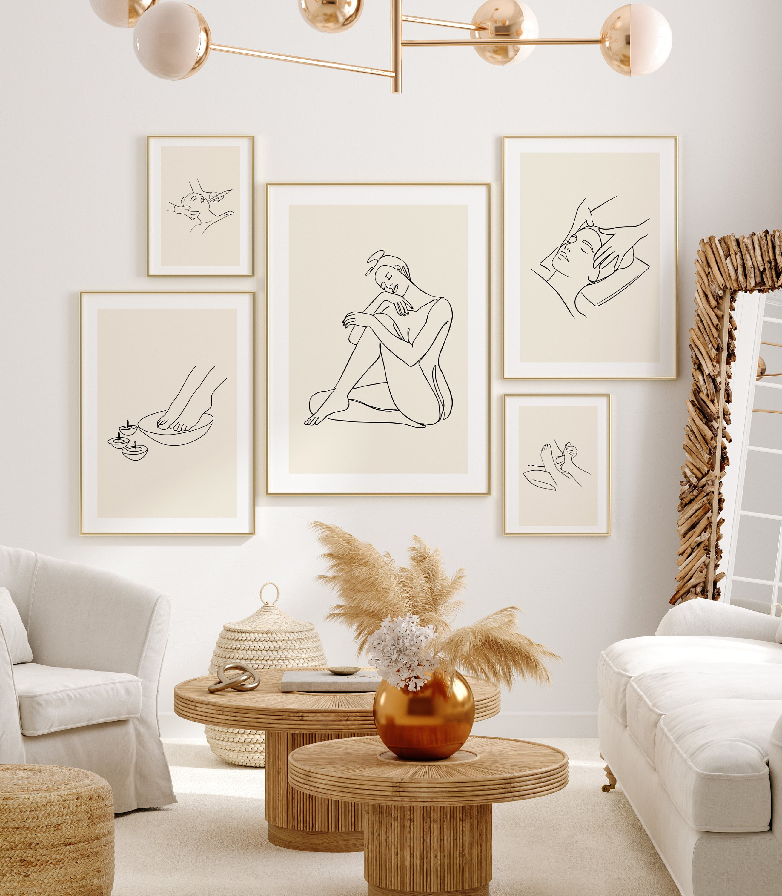 Spa Salon Prints Set of 5, Beauty Salon Wall Art, Wellness Center Decor ...