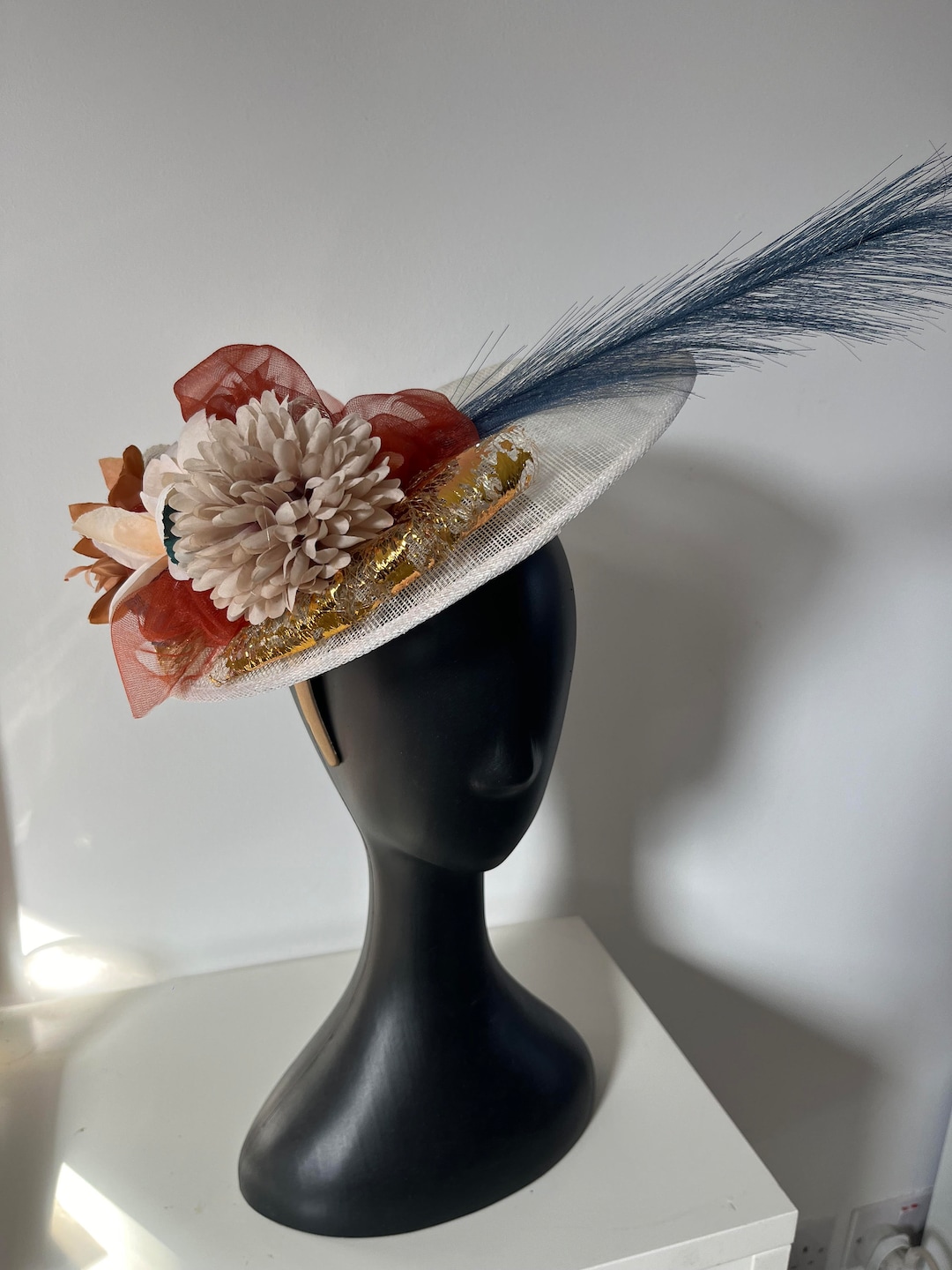 Unique, Elegant Hat With Colorful Flowers and Feathers for Special ...