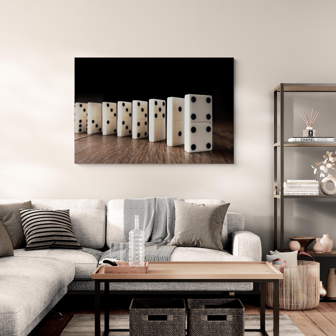 Dominos Lineup on Black Domino Row Game Room Canvas Print Wall Art ...