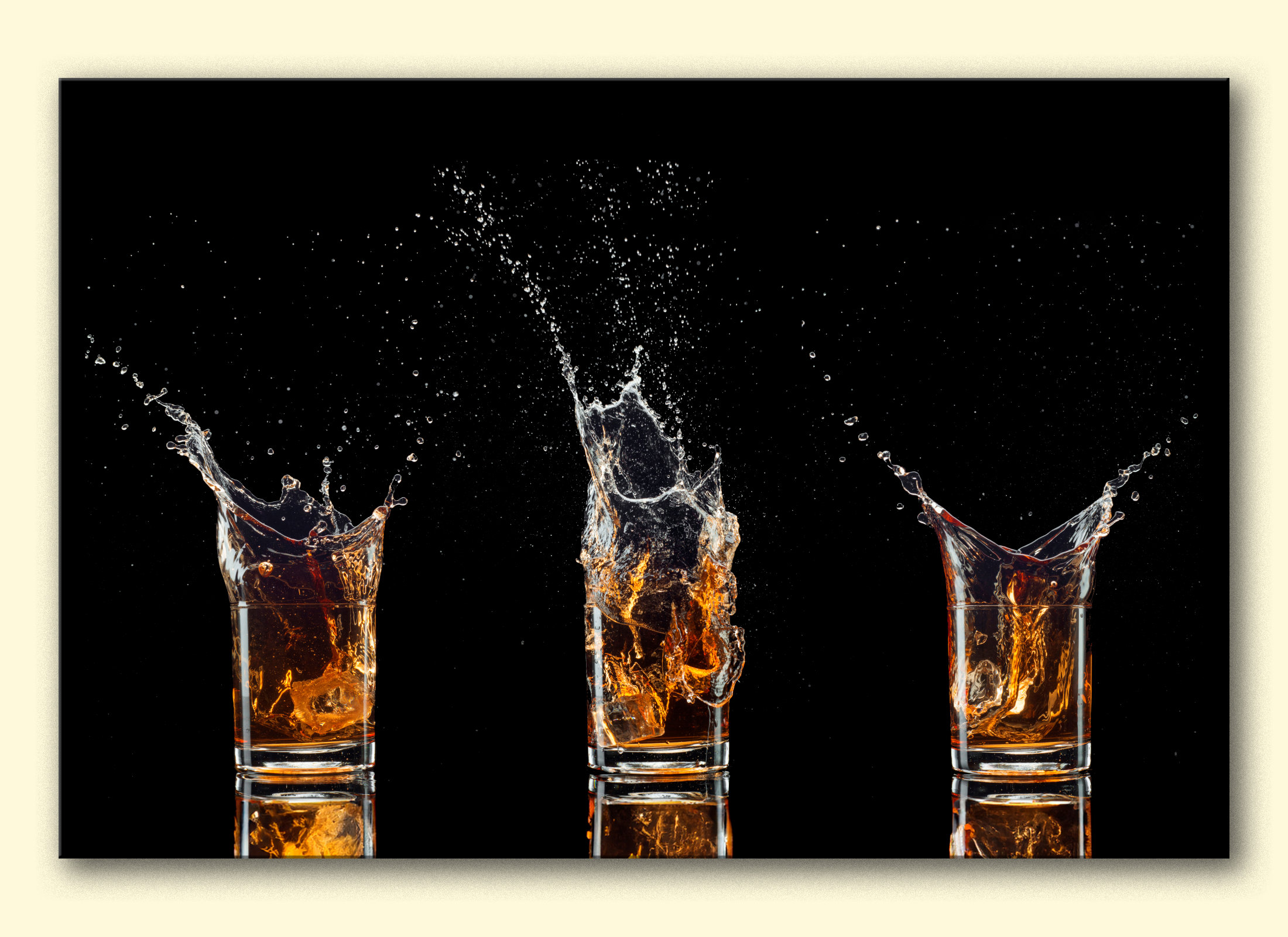 Whiskey Splash in a Glass Photo Bourbon Lovers Home Bar Decor Drink Art ...