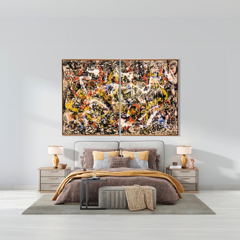 Jackson Pollock Convergence Modern Design Reproduction Canvas Print ...