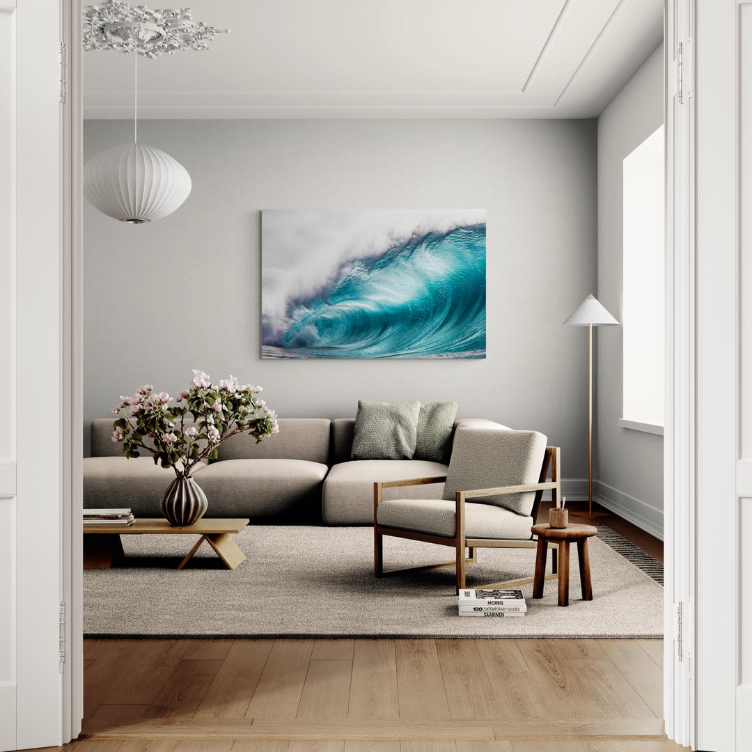 Water Wave Canvas Print, Ocean Wave Wall Art, Sea Comber Decor, Water ...