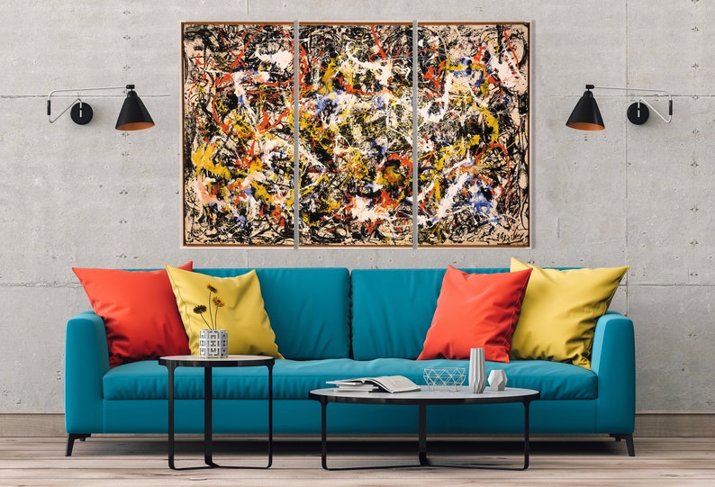 Jackson Pollock Convergence Modern Design Reproduction Canvas Print ...