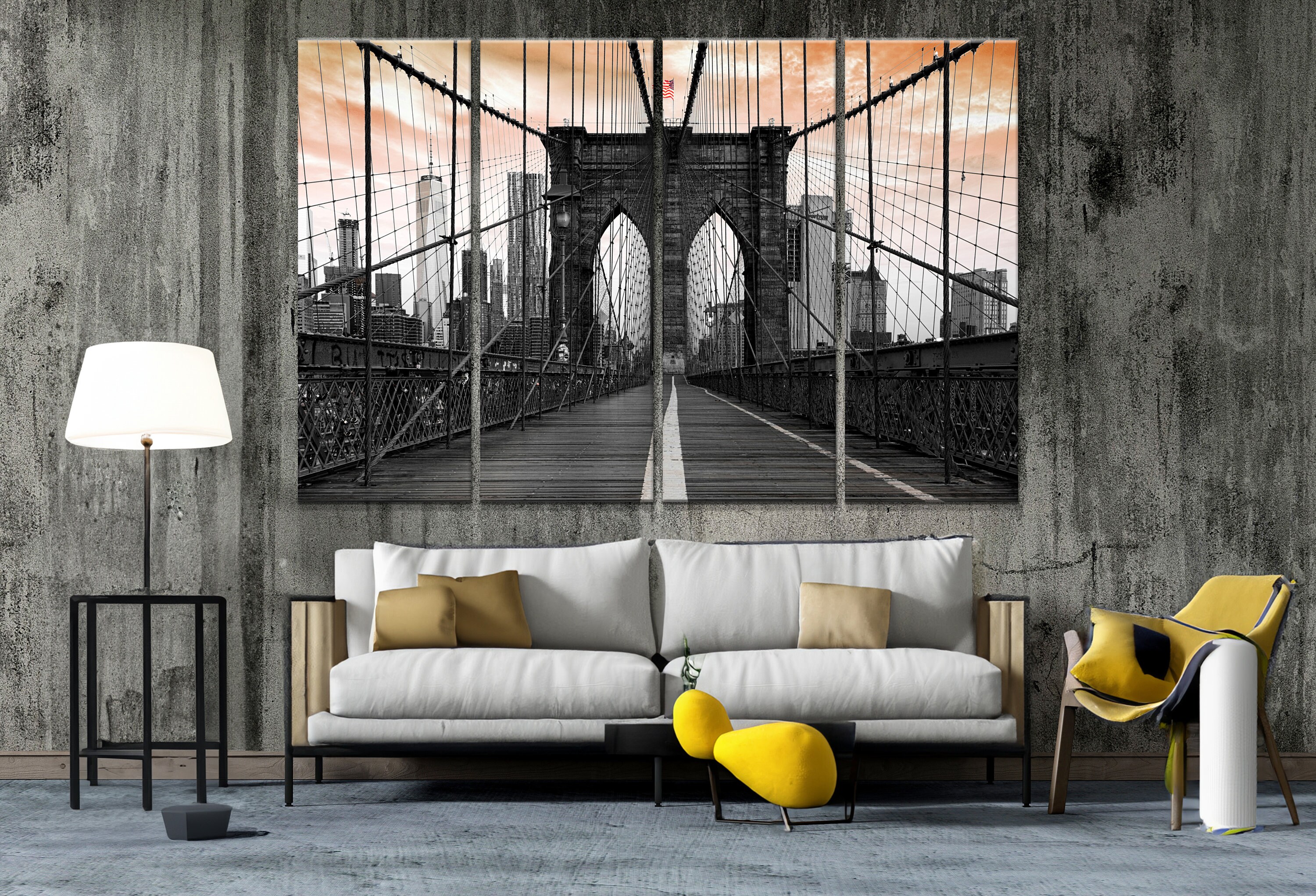 Brooklyn Bridge Panorama New York's Brooklyn Bridge Iconic Brooklyn ...