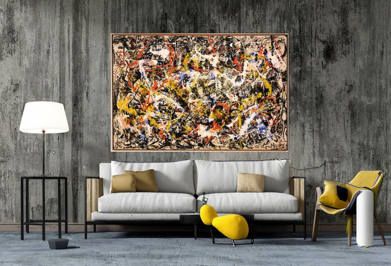 Jackson Pollock Convergence Modern Design Reproduction Canvas Print ...