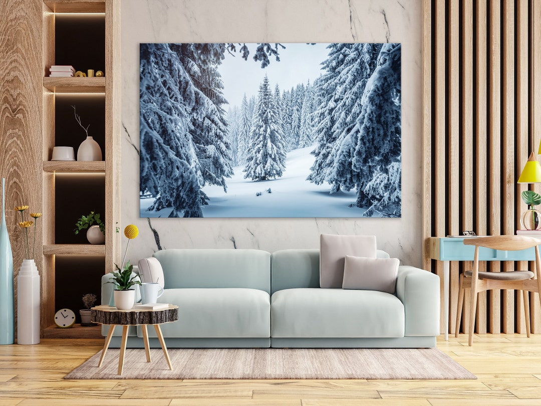 Winter Forest Landscape With Fir Trees Covered in Snow Canvas Print ...