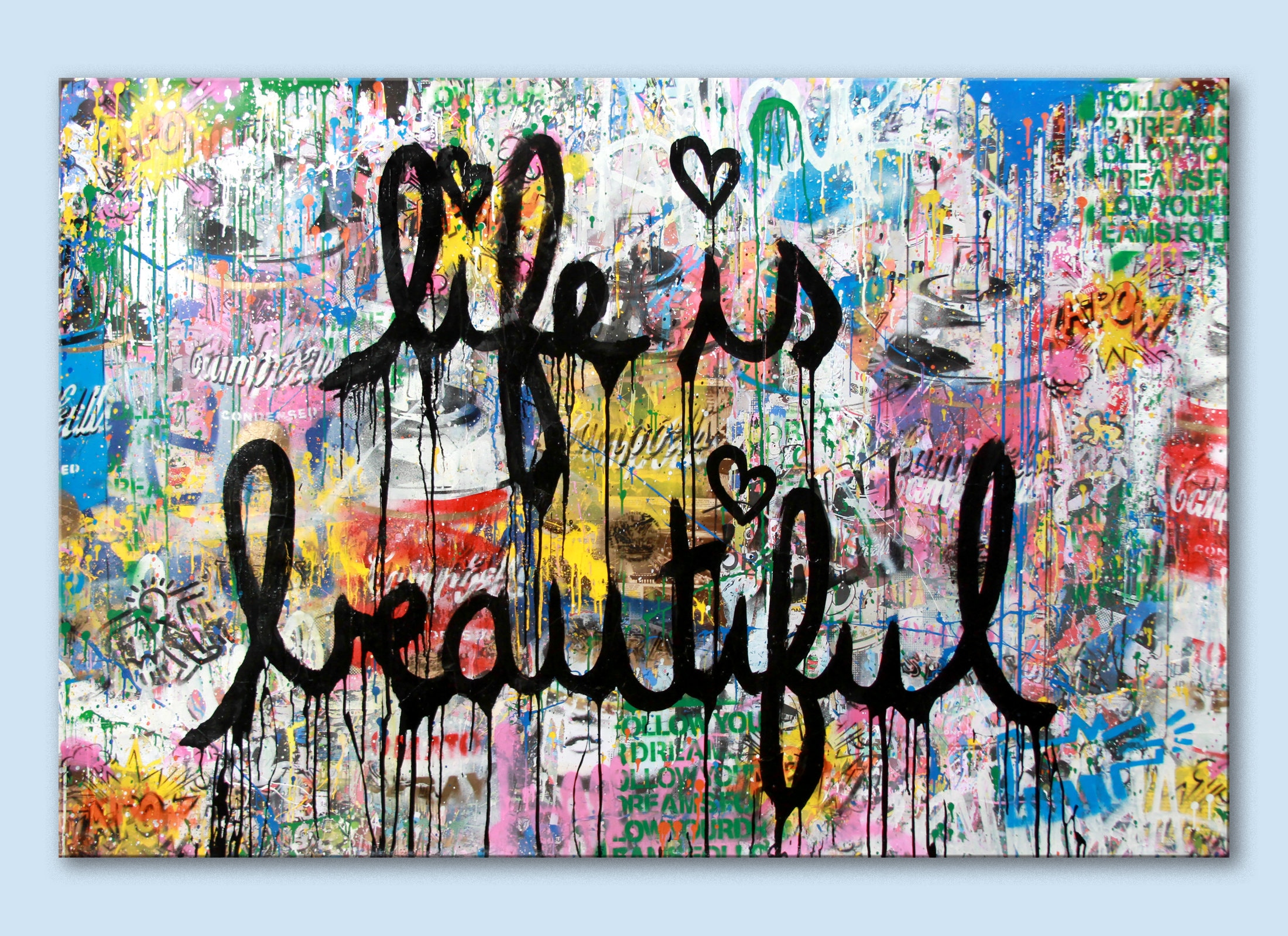 Life is Beautiful Banksy Motivation Street Pop Art Mural Graffiti ...