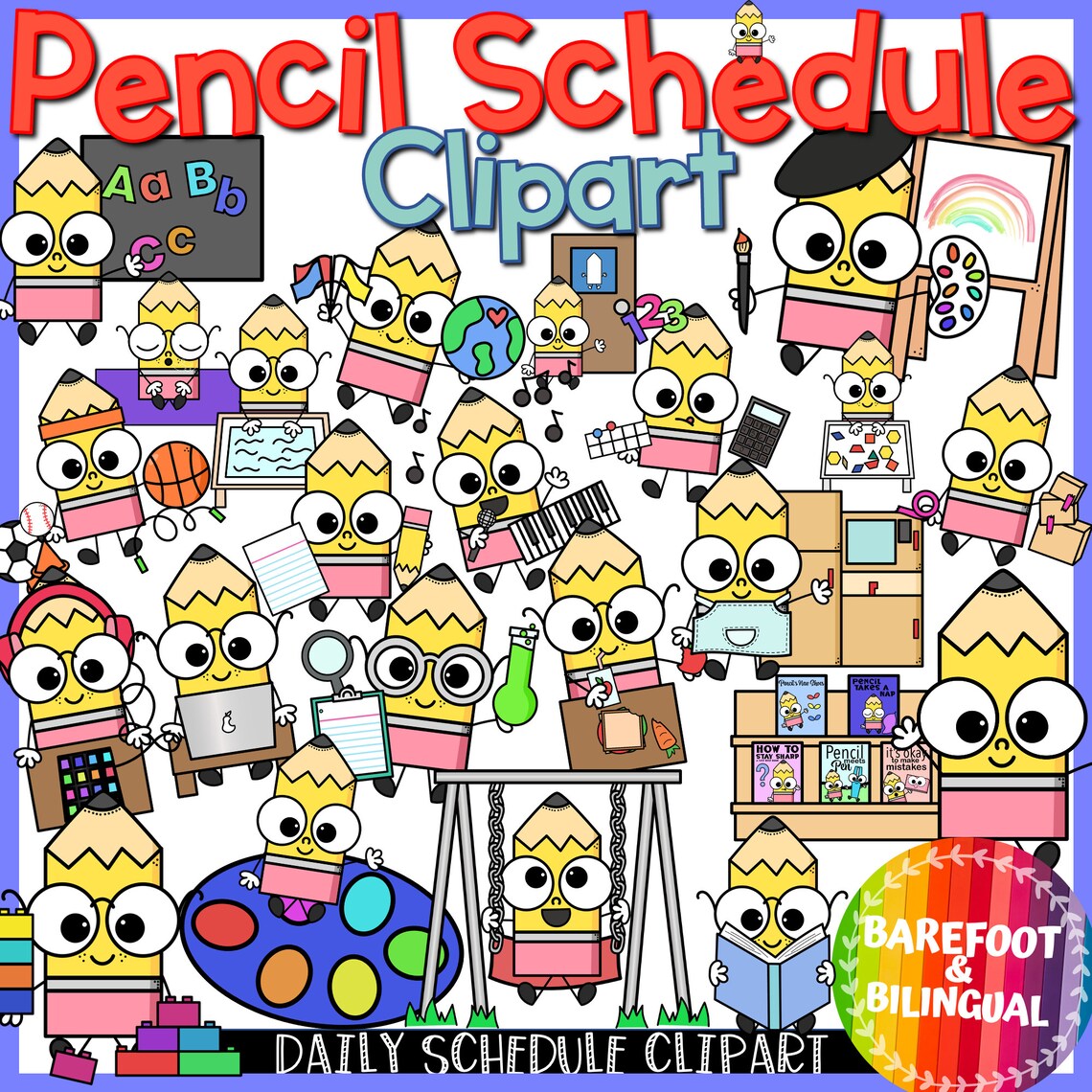 School Supply Clipart Bundle 5 Sets Perfect for Teachers and Classroom ...