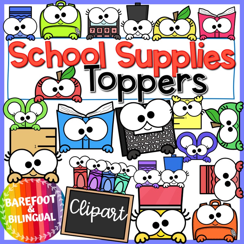 School Supply Clipart Bundle - 5 Sets - Perfect for Teachers and ...