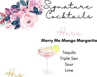 Custom Signature Cocktail Sign - Etsy