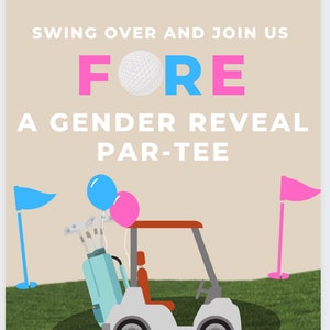Golf Gender Reveal Animated Party Invitation - Etsy