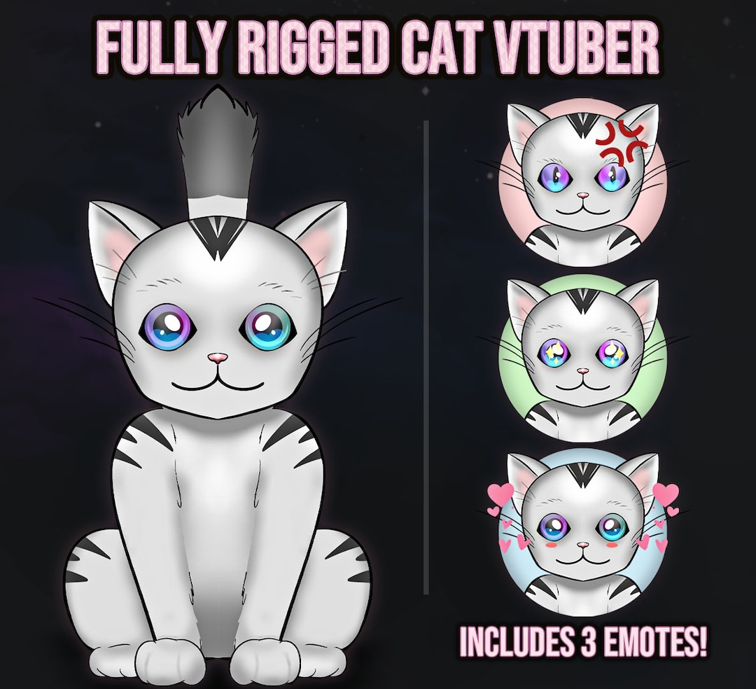 Live2d Cat Vtuber! Fully Rigged - Etsy