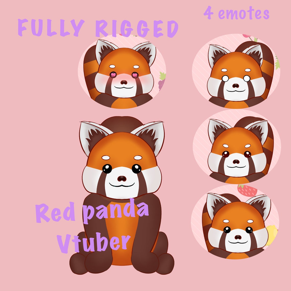 Live2d Red Panda Vtuber Fully Rigged ( Simple ) - Etsy