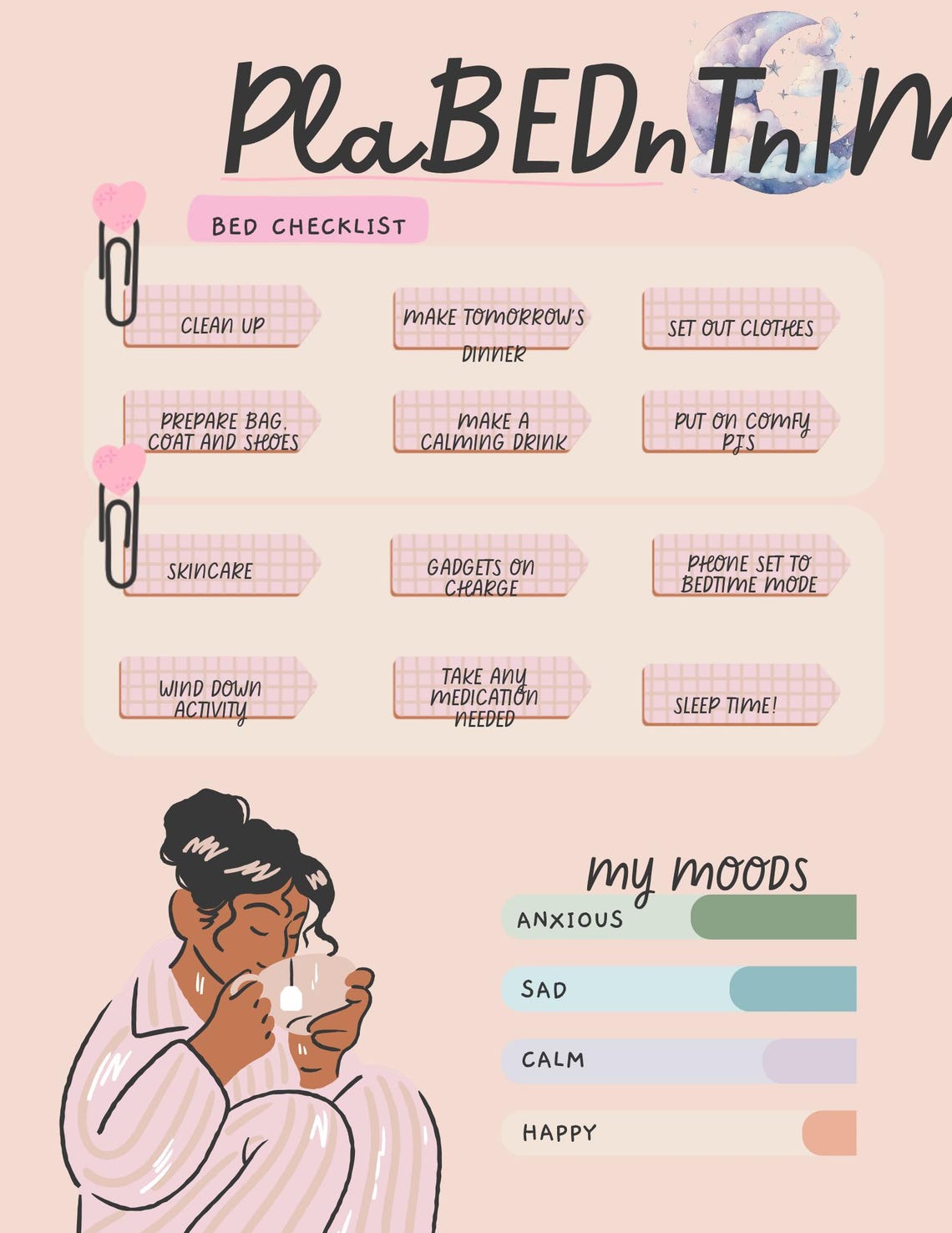 Daily Routine Planner Template | Printable and Digital Instant Download ...