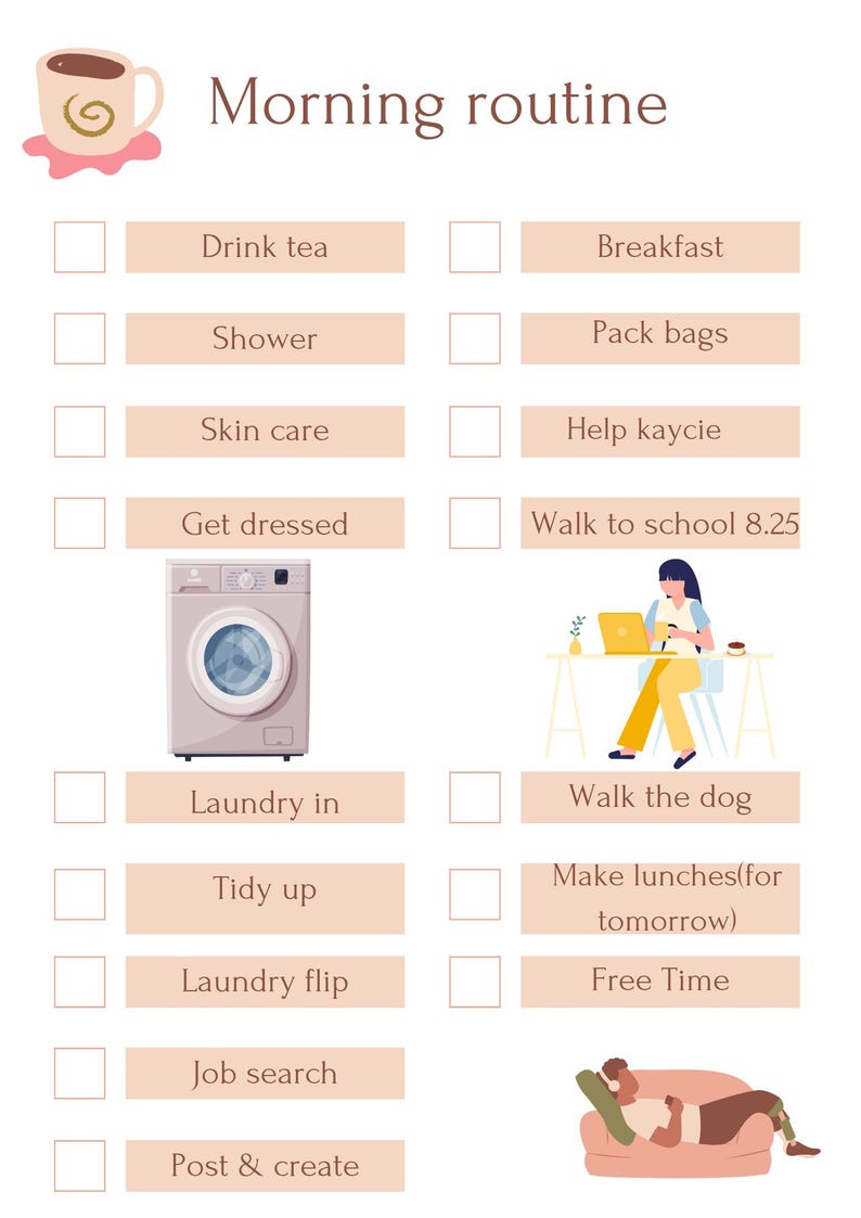 Daily Routine Planner Template | Printable and Digital Instant Download ...